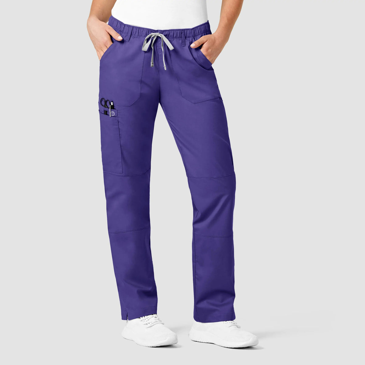Wink Women's Straight Leg Cargo Scrub Pant - Grape