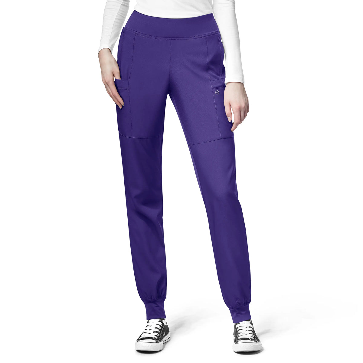 Wink Women's Comfort Waist Cargo Jogger Scrub Pant - Grape