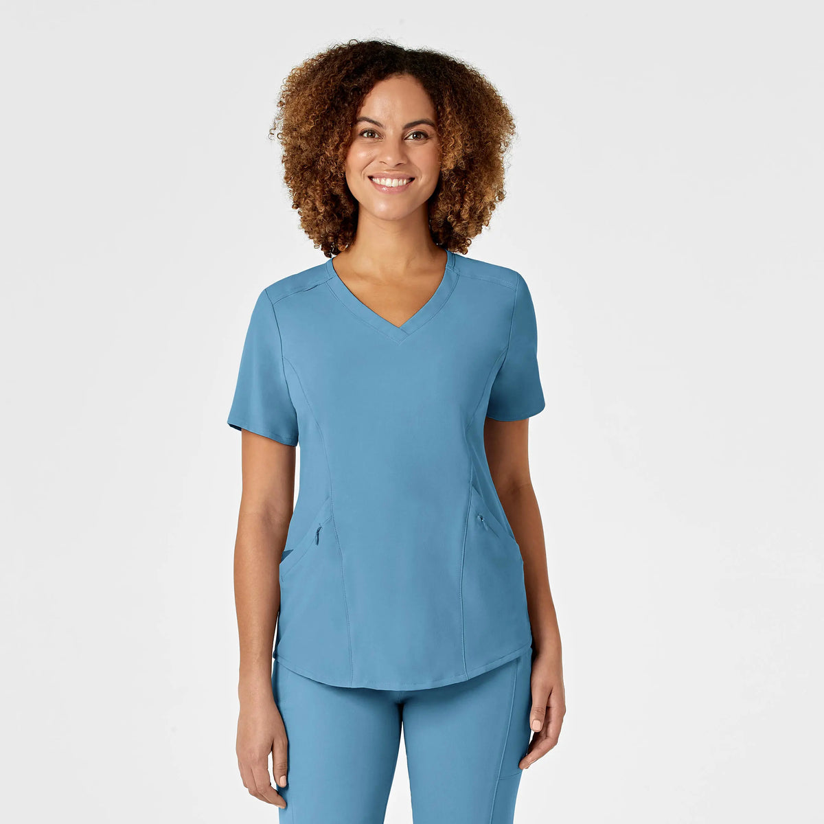 Wink Women's RENEW V-Neck Scrub Top - Bay Blue